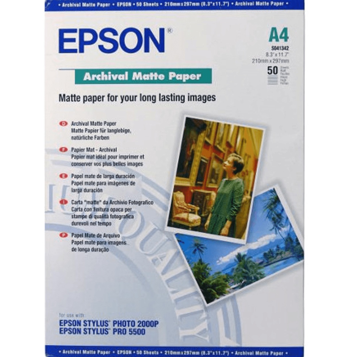 Buy Epson Paper Archival Matte 192Gsm A4 Pack 50 Sheet For Long Lasting ...