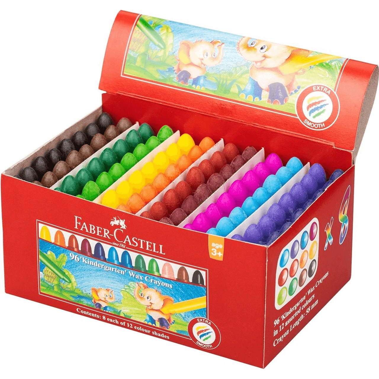 Buy Faber-Castell Chublets Wax Crayons Assorted Colours Box 96 - MyDeal ...