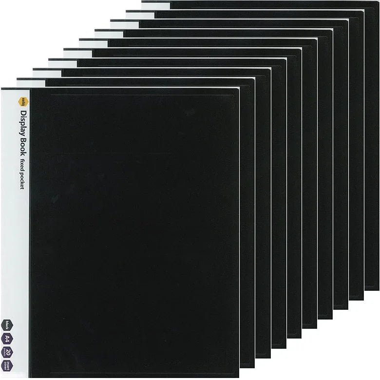 Buy Marbig Display Books 20 Pocket A4 Black 10 Pack - MyDeal Australia