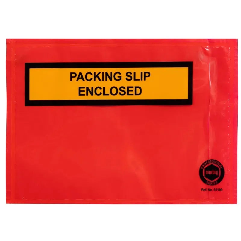 Buy Marbig Packing Slip Enclosed Packaging Envelope Red 165x115mm Box ...