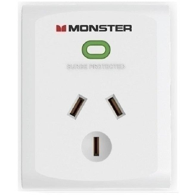 Buy Monster Single Socket Surge Protector White - MyDeal Australia