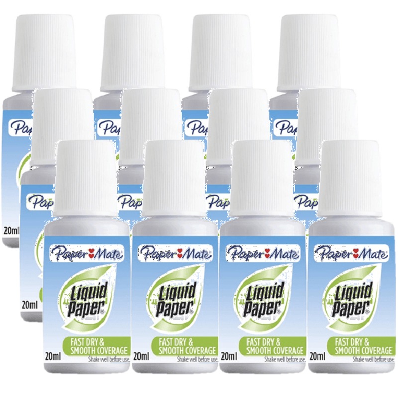 Buy Papermate Liquid Paper Correction Fluid 20mL Box 12 - MyDeal