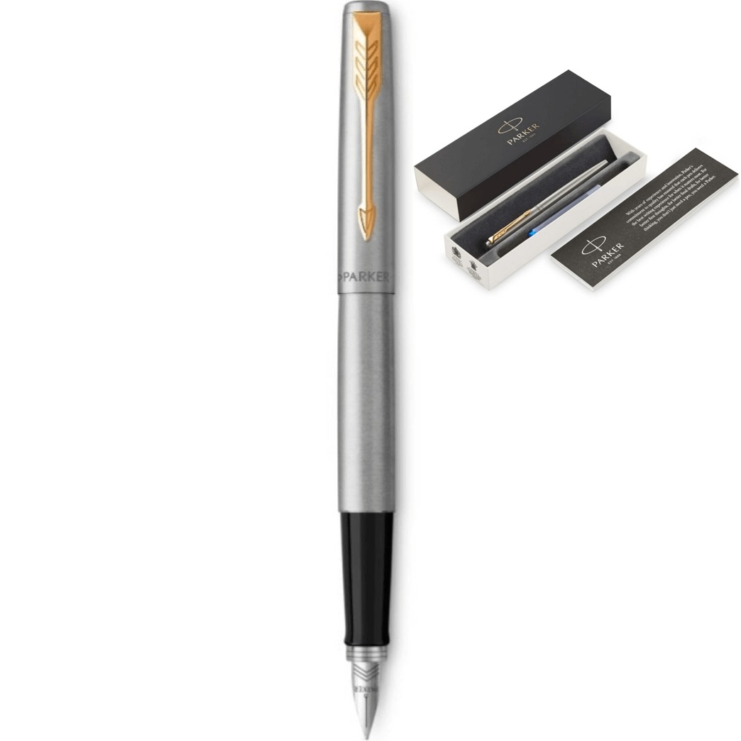 Buy Parker Jotter Fountain Pen Stainless Steel Gold Trim - MyDeal Australia