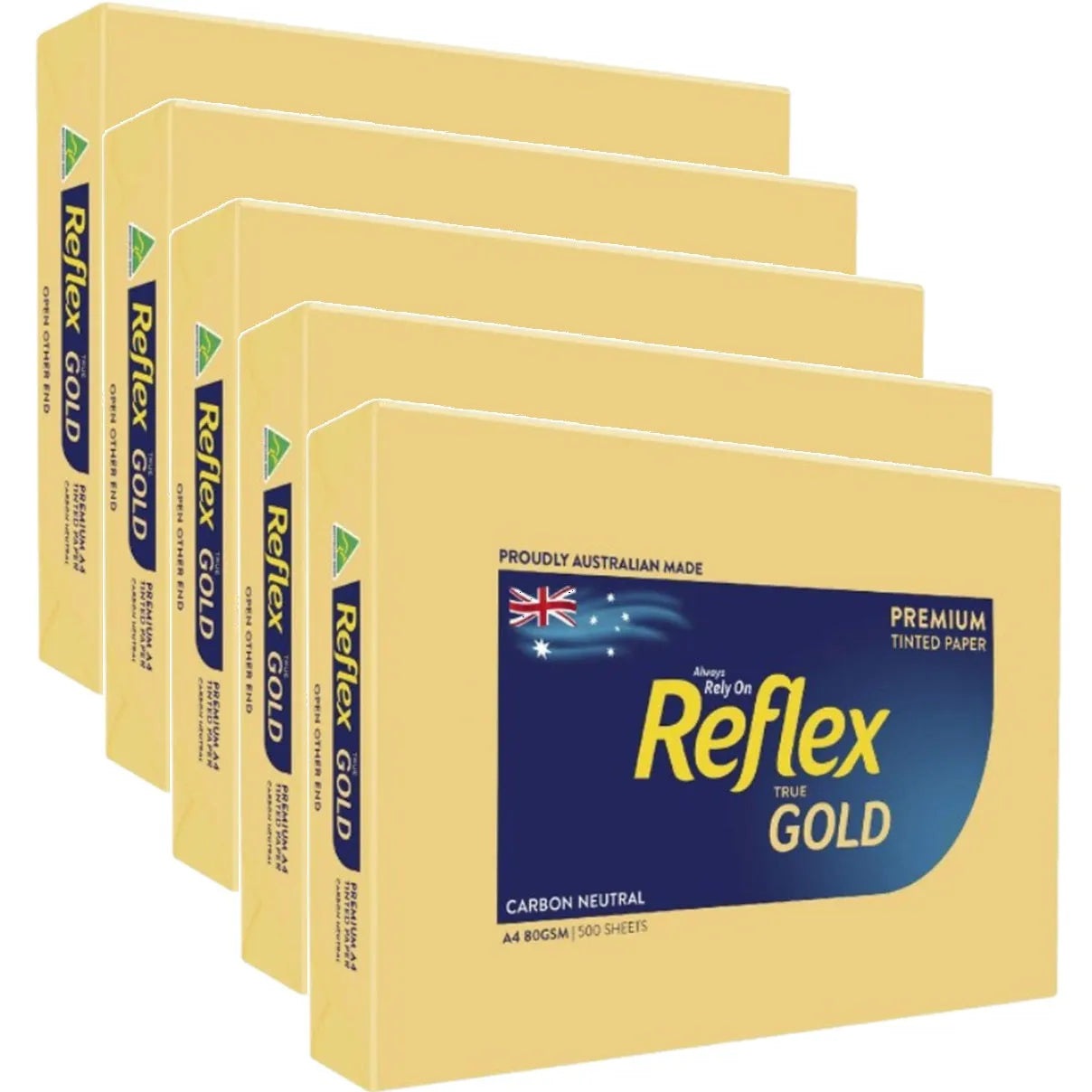 Buy Reflex Gold 80gsm A4 Copy Paper 5 Reams 2,500 Sheets Box - MyDeal ...