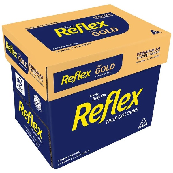 Buy Reflex Gold 80gsm A4 Copy Paper 5 Reams 2,500 Sheets Box - MyDeal ...