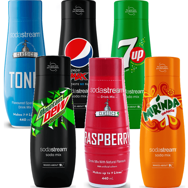 Buy SodaStream Variety Assorted Pack Tonic Pepsi Max 7UP Mountain Dew ...