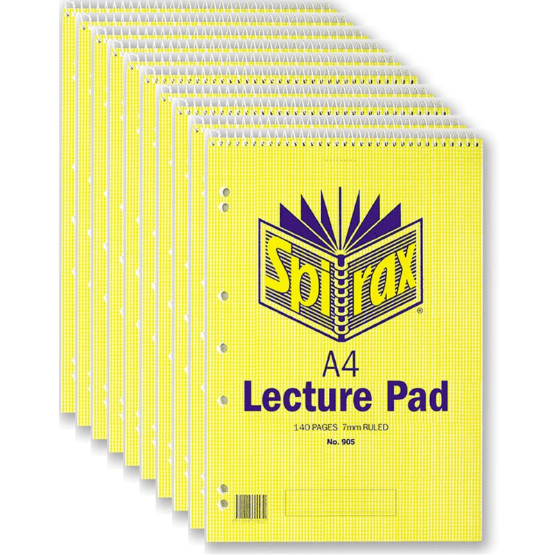 Buy Spirax 905 Lecture Book Pad 7mm Ruled 7 Hole Punched Spiral 140 ...