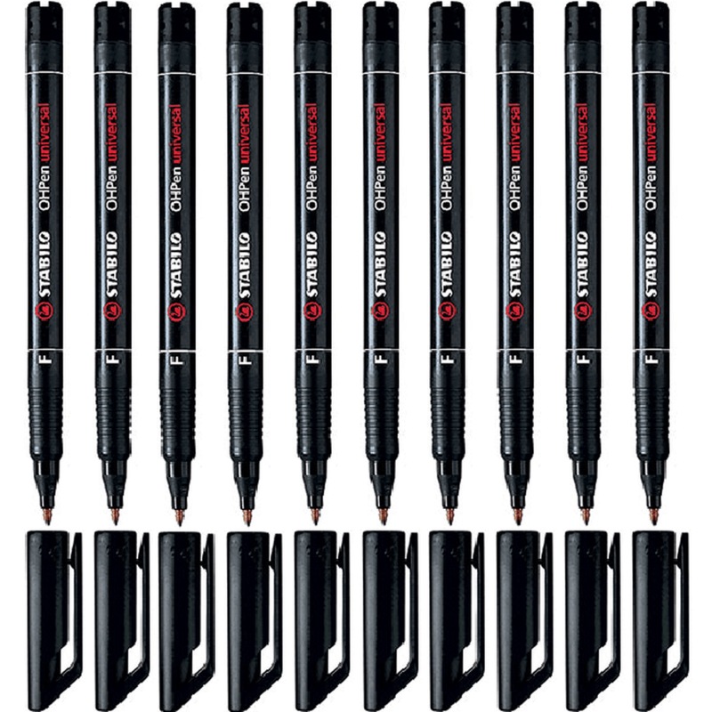 Buy Stabilo Universal Overhead Projector Pen Permanent Fine Black Box ...