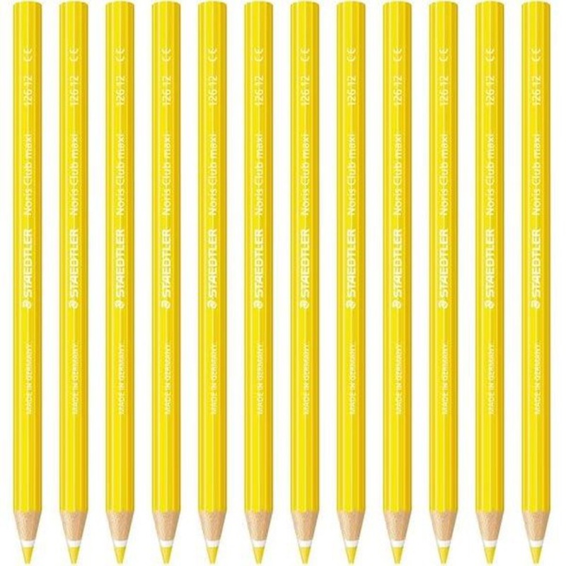 Buy Staedtler Noris Club Maxi Learner Coloured Pencils Yellow Pack 12 ...
