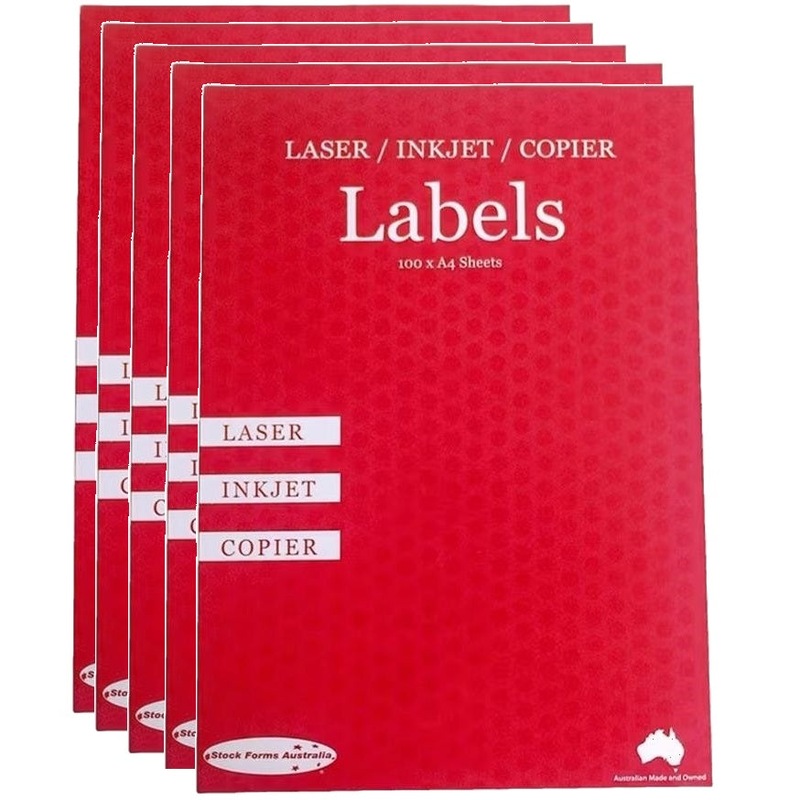 Buy Stock Forms 1UP Inkjet Laser Labels A4 Fluoro Green 100 Sheets - MyDeal