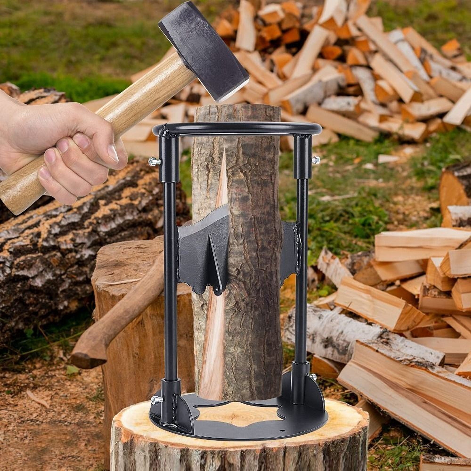 Buy Firewood Kindling Splitter Metal Heavy Duty Manual Log Splitt Portable Wood MyDeal