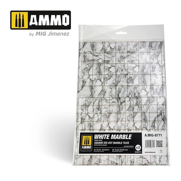 Buy Ammo White Marble. Square Die-cut Marble Tiles (2) - MyDeal Australia
