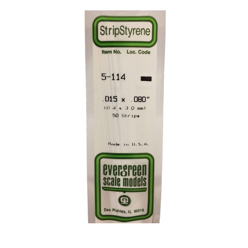 Buy Evergreen Styrene Strips .015 X .080 In-10 - MyDeal