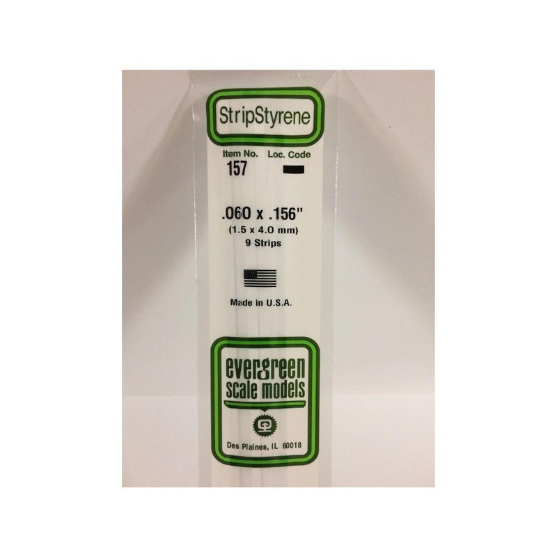 Buy Evergreen Styrene Strips .060 X .156 In-9 - MyDeal