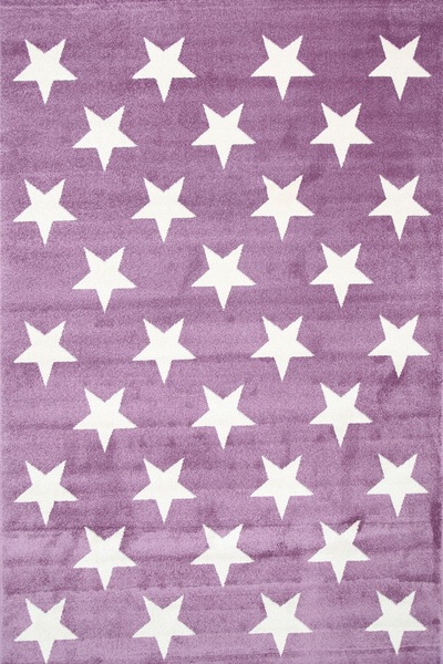 Buy Piccolo Violet Pink and White Stars Kids Rug - MyDeal Australia