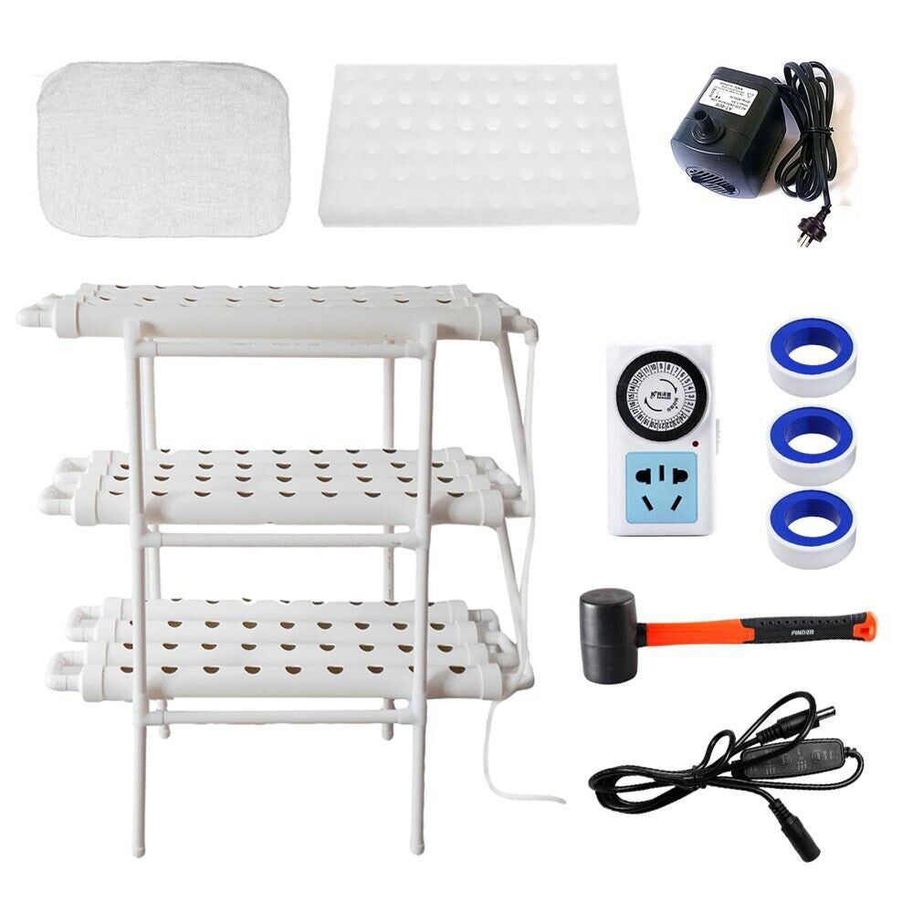 Buy 108 Plant Sites Hydroponic Grow Kit PVC Pipe with Water Pump Timer ...