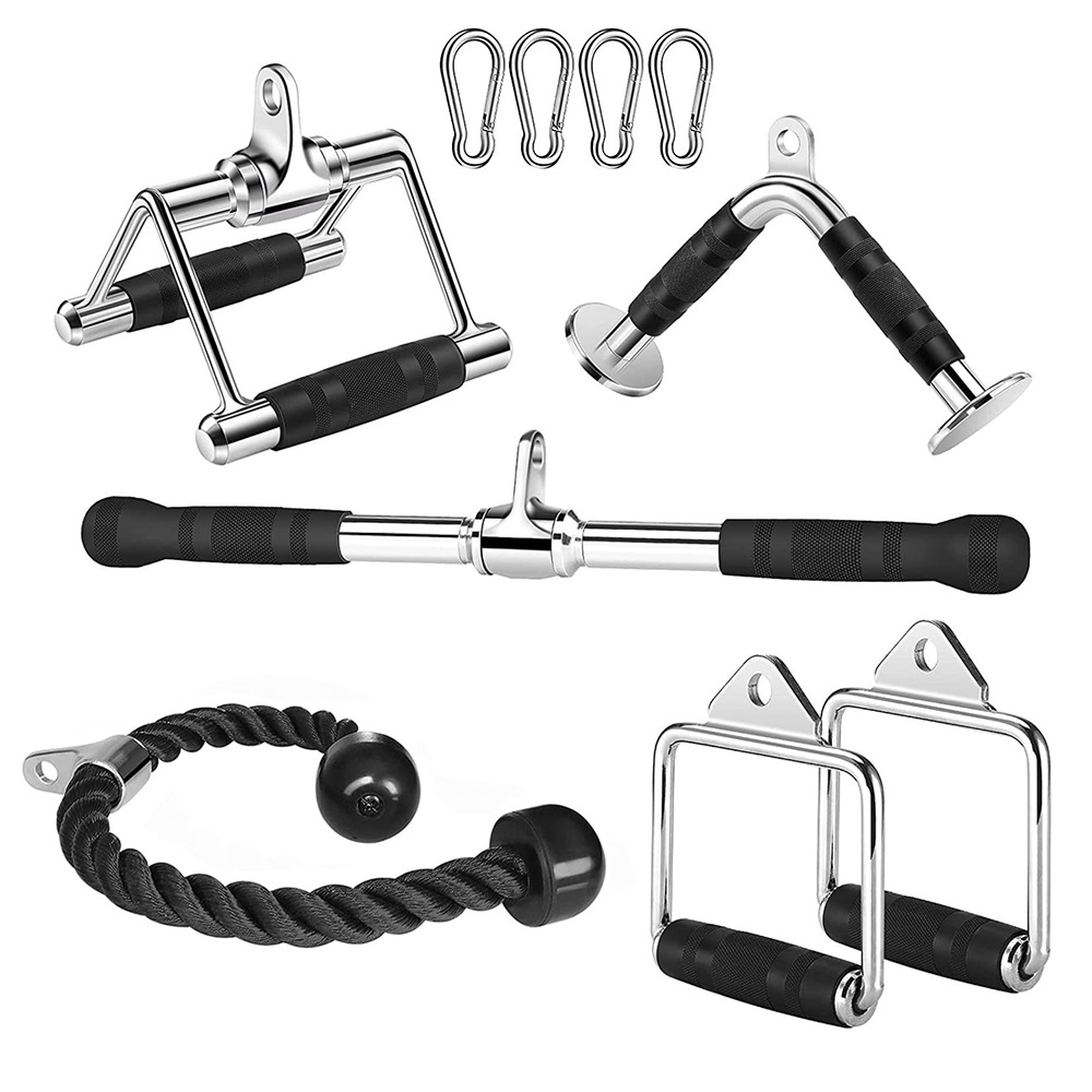 Buy 5 Styles Cable Attachments Gym Accessories Lat Pull Push Press Down ...