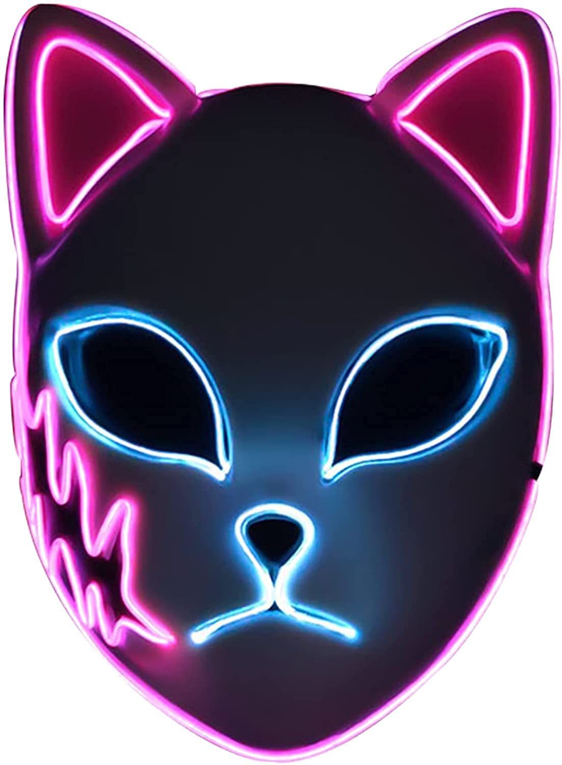 Buy Demon Slayer Mask,Fox Mask LED, Halloween, Japanese Anime, Cosplay ...