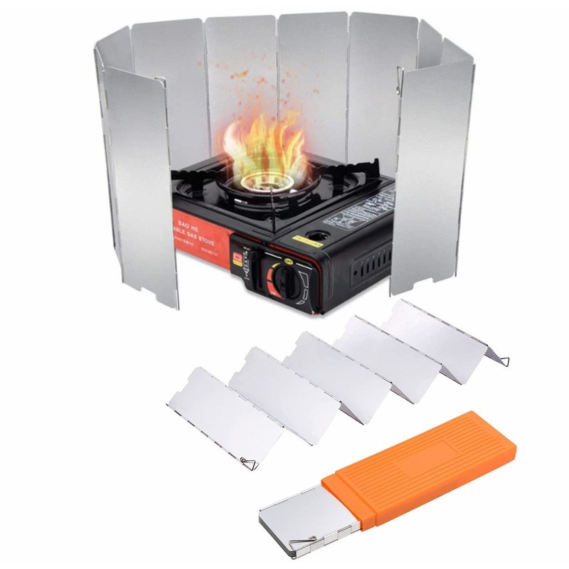 Buy Folding Outdoor Stove Windscreen,10 Plates Aluminum Camping Stove ...