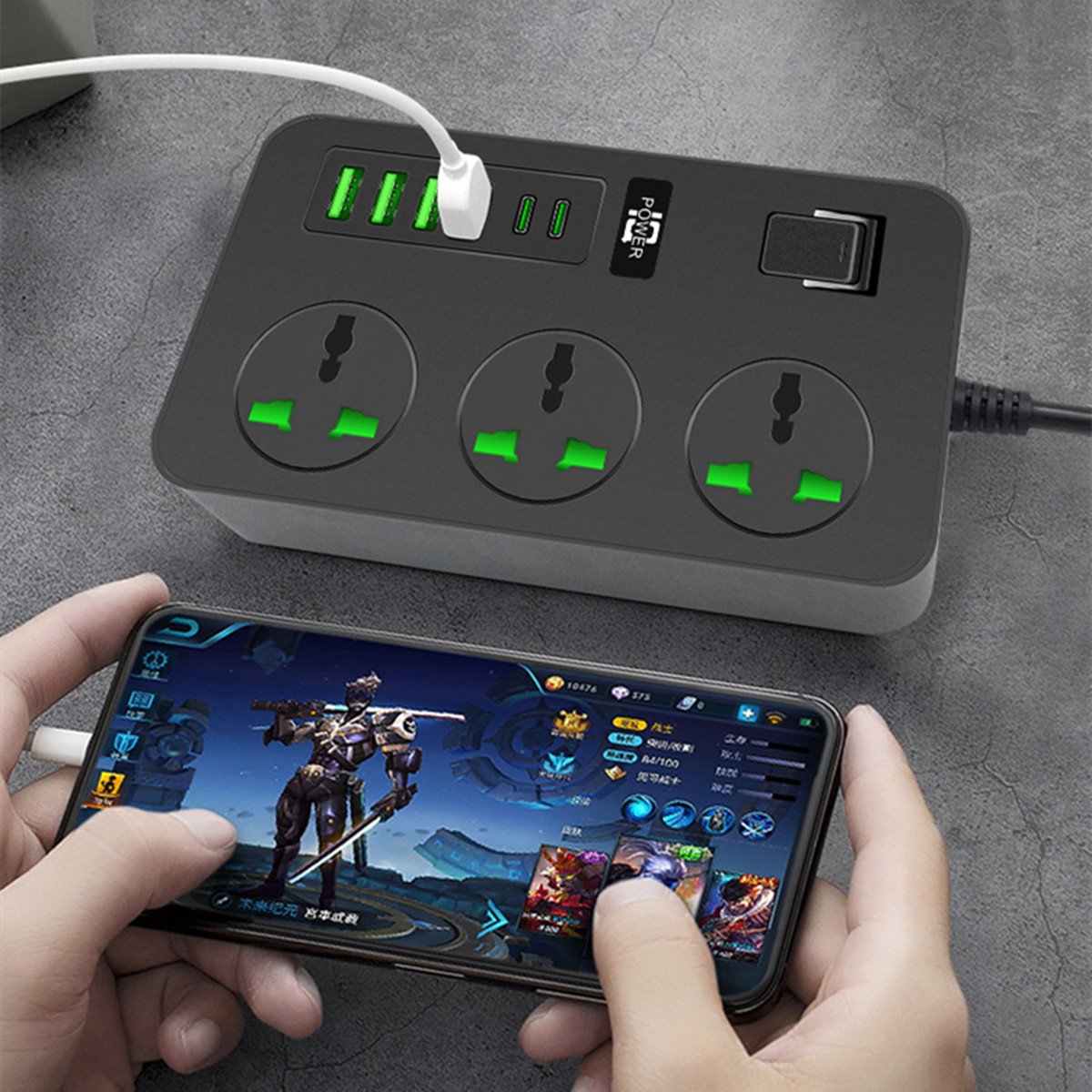 Buy Power Strip with 3 Oulets,4 USB and 2 USB-C (Smart 3.1A),2M ...