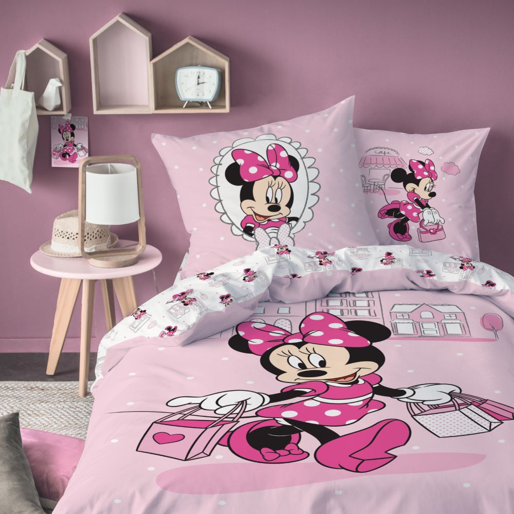 Buy Disney Minnie Mouse Shopping Single Bed Duvet Cover Set - MyDeal ...