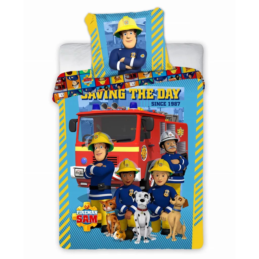 Buy Fireman Sam on the Way Quilt Cover Set for Cot or Toddler Bed ...