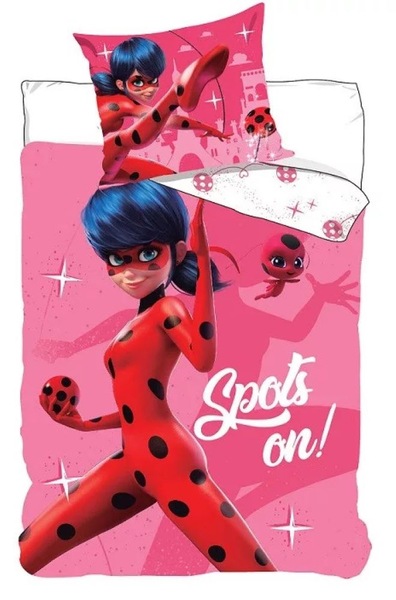 Buy Miraculous Ladybug Spots On Cotton Quilt Cover Set - Single Bed ...