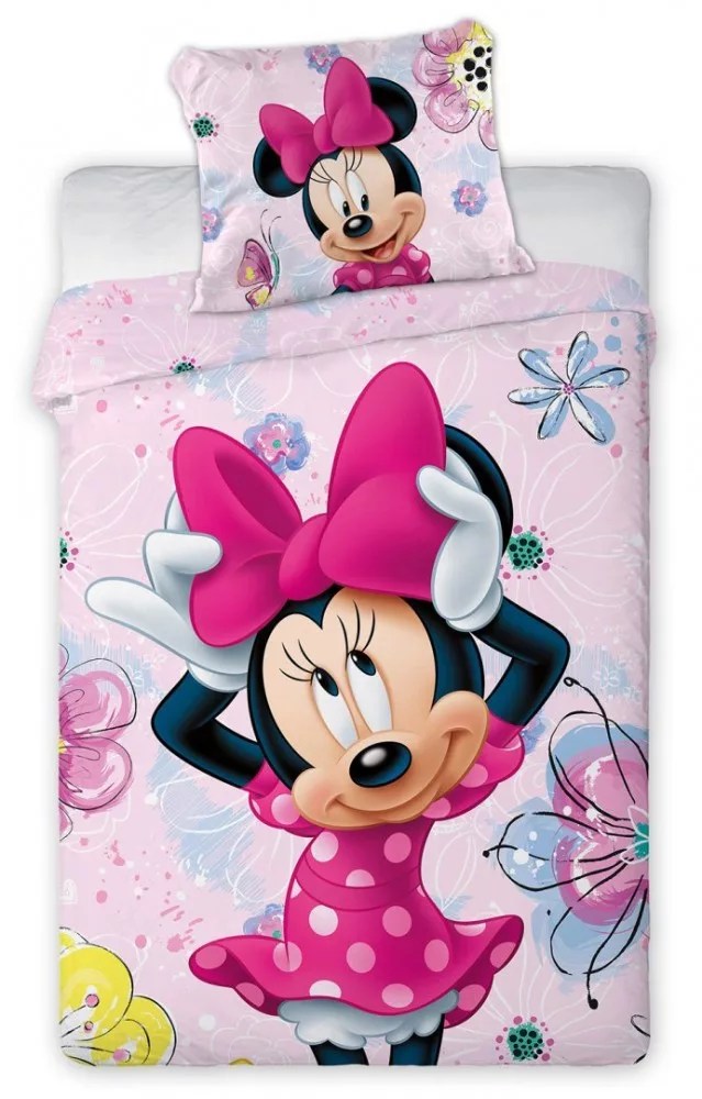 Buy Minnie Mouse Pink Bow Single Bed Duvet Cover Set - MyDeal Australia