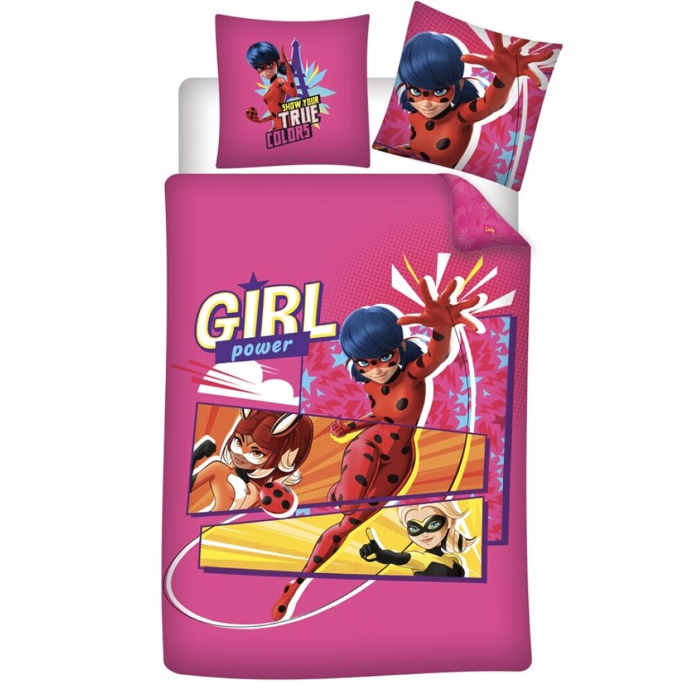 Buy Miraculous Ladybug Girl Power Cotton Single Bed Duvet Cover ...
