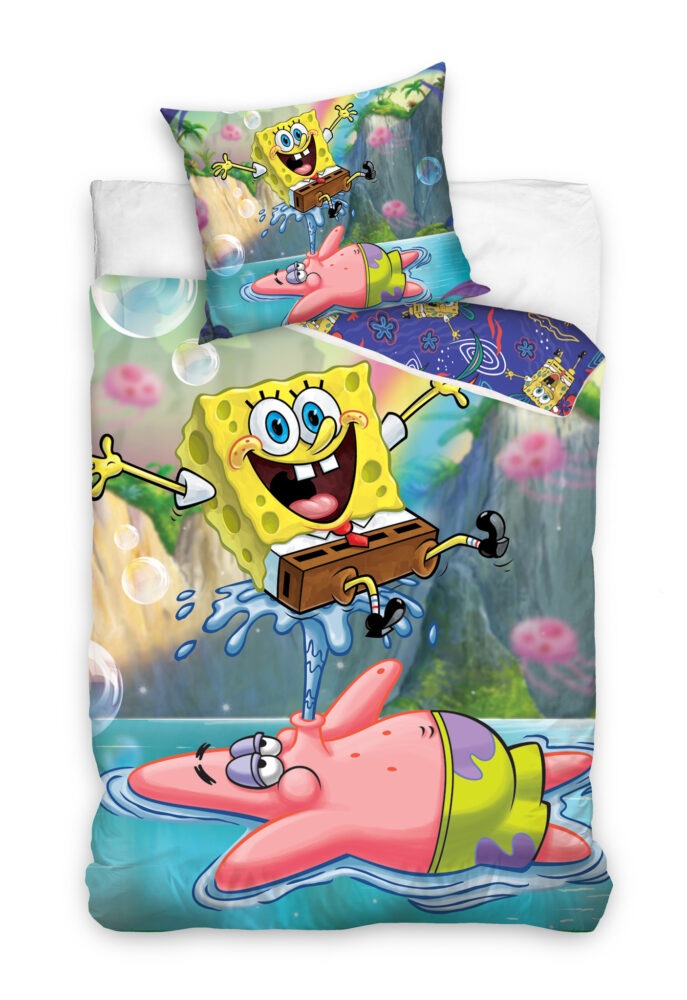 Buy Sponge Bob Big Fun Single Bed Duvet Cover Set - MyDeal Australia