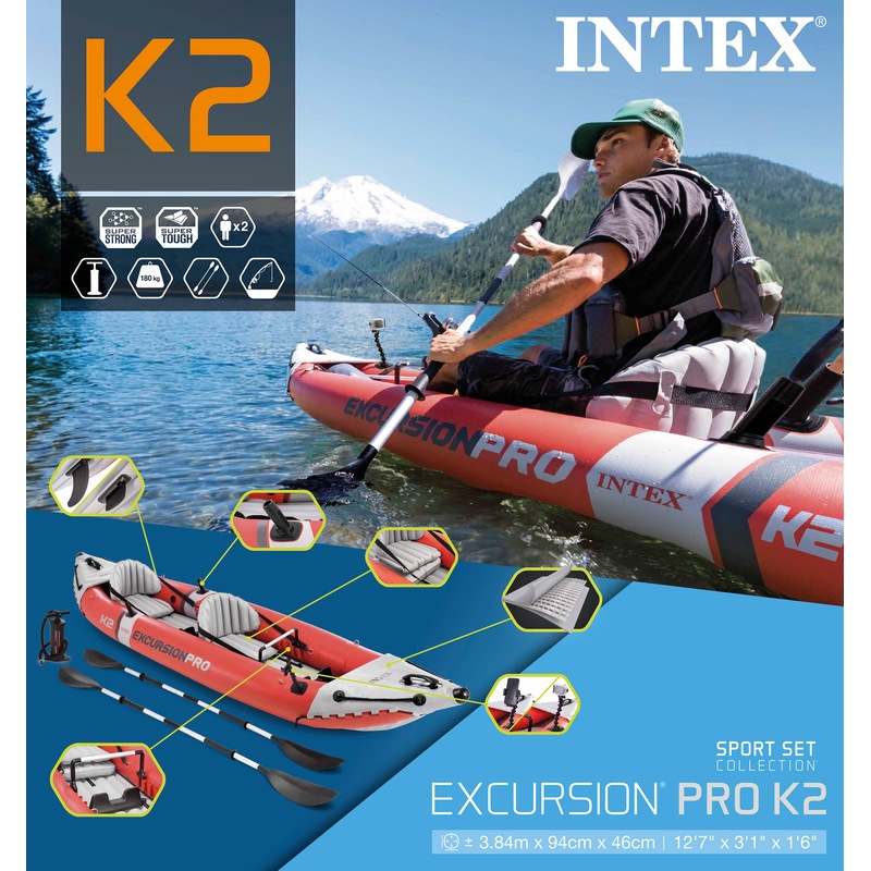 Buy Intex Excursion Pro K2 Kayak 68309 - MyDeal