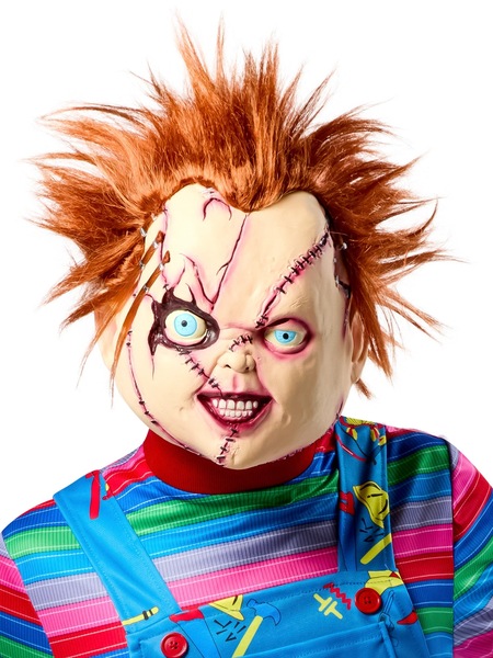 Buy Bride of Chucky Movie Chucky Stitched Up 3/4 Vinyl Costume Mask for ...