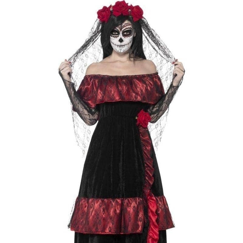 Buy Day Of The Dead Bride Costume Adult Red Dress - MyDeal Australia