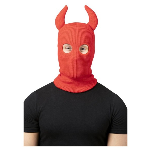 Buy Devil Balaclava Ski Mask with Horns Adult Red - MyDeal Australia