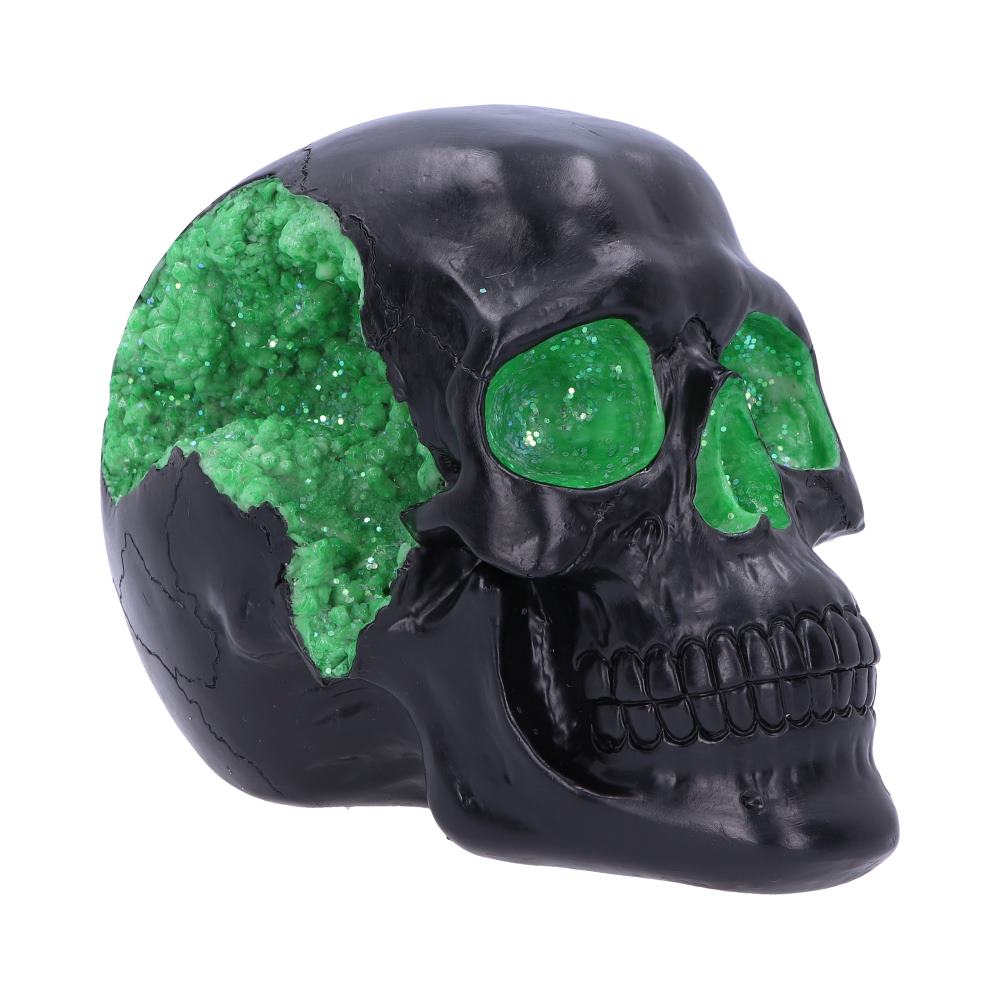 Buy Geode Skull Black Green Gothic Glitter Skull Figurine - MyDeal ...