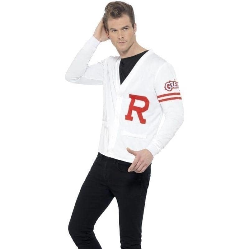 Buy 50s Grease Rydell Prep Costume Adult White Sweater - MyDeal
