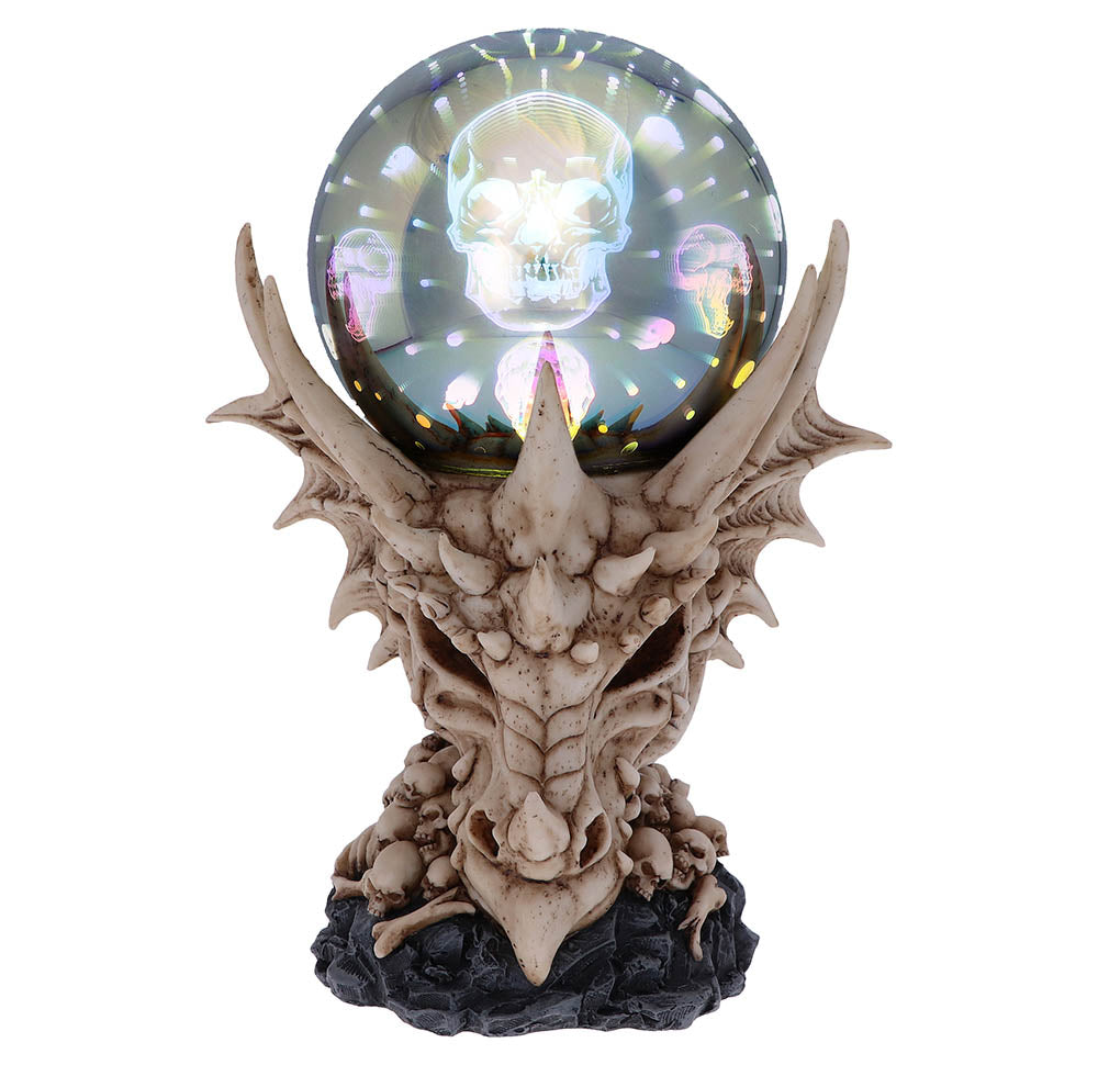Buy Skeletal Realm Dragon Skull and Light Up Orb Figurine 27cm - MyDeal ...