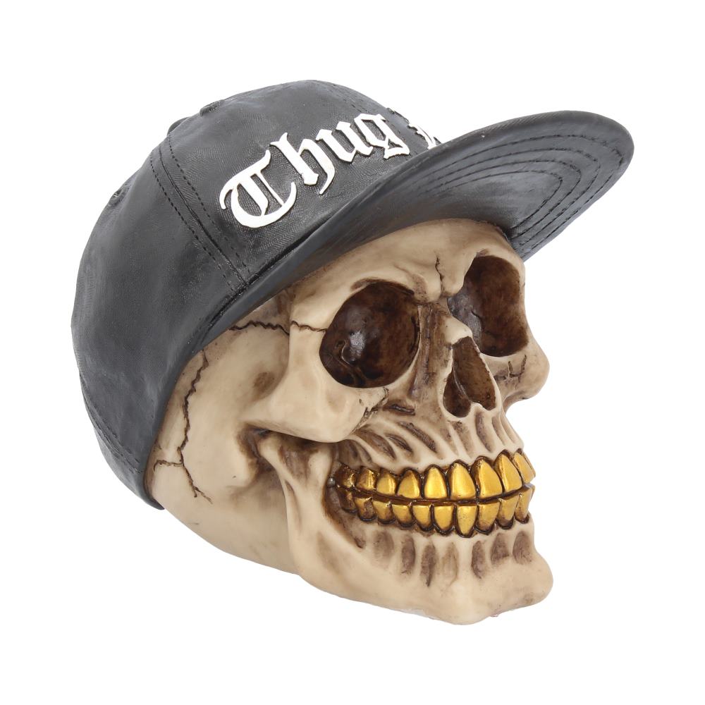 Buy Thug Life Skull with Gold Teeth and Baseball Cap Figurine 158cm ...