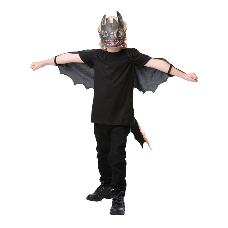 Buy Toothless Nightfury Glow in the Dark Wings and Mask Set - MyDeal