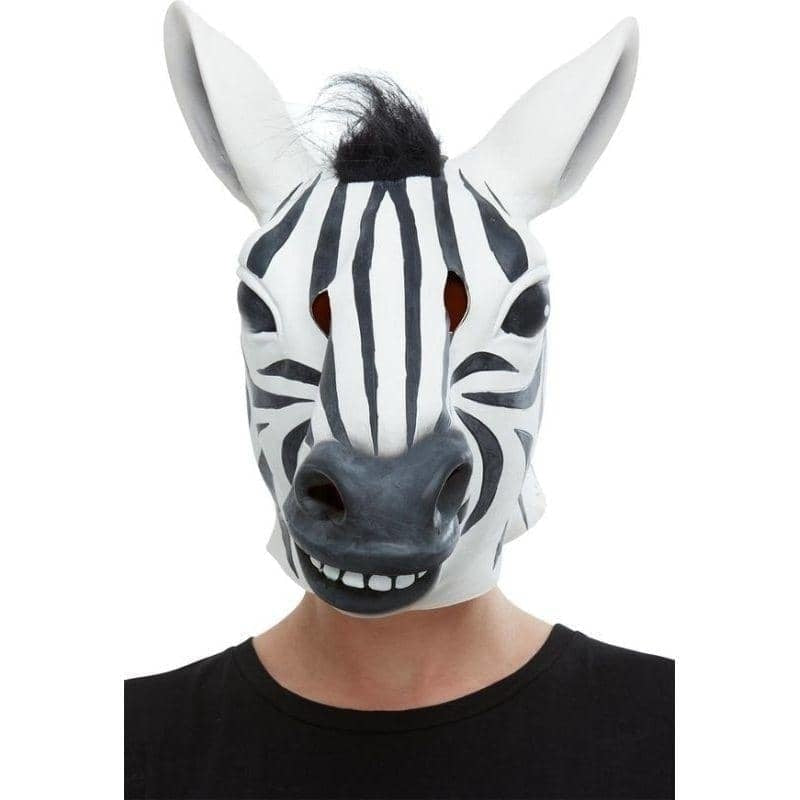 Buy Zebra Latex Mask Adult Black White - MyDeal Australia