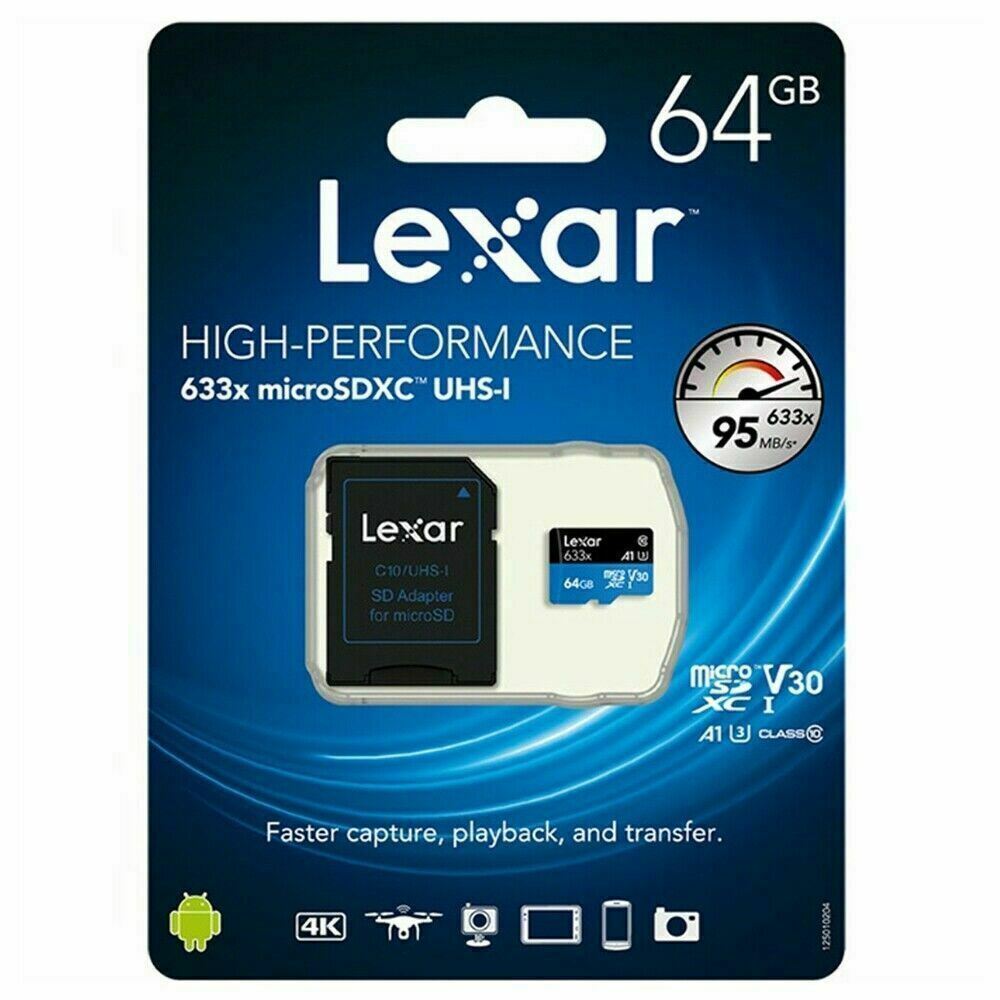 Buy Lexar Micro SD Card High Performance 633x Class10 Memory A1 (64GB ...