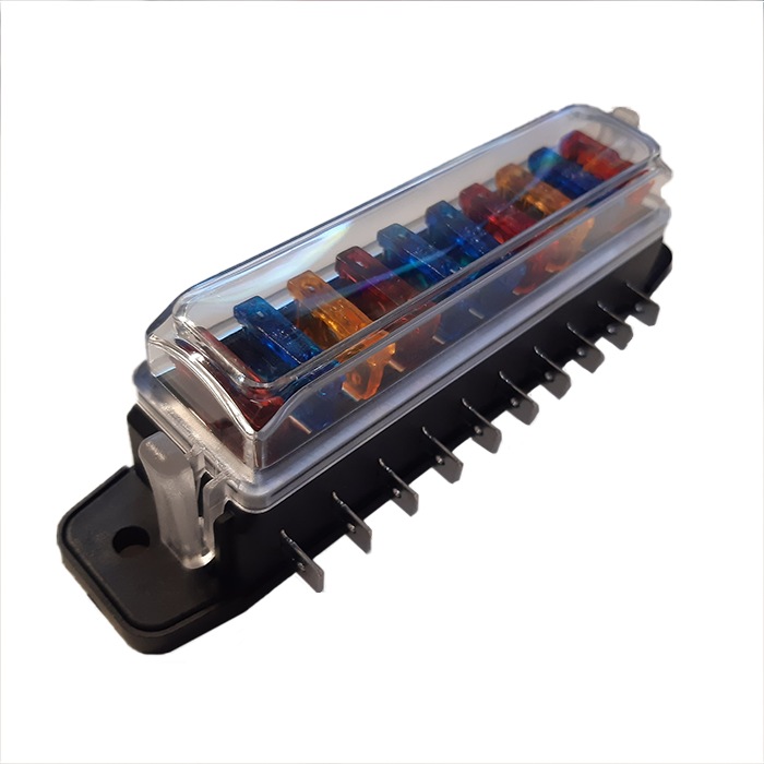 Buy 10 Way ATS, Mini and Micro 2 Fuse Block W/ Weatherproof Clear Cover ...