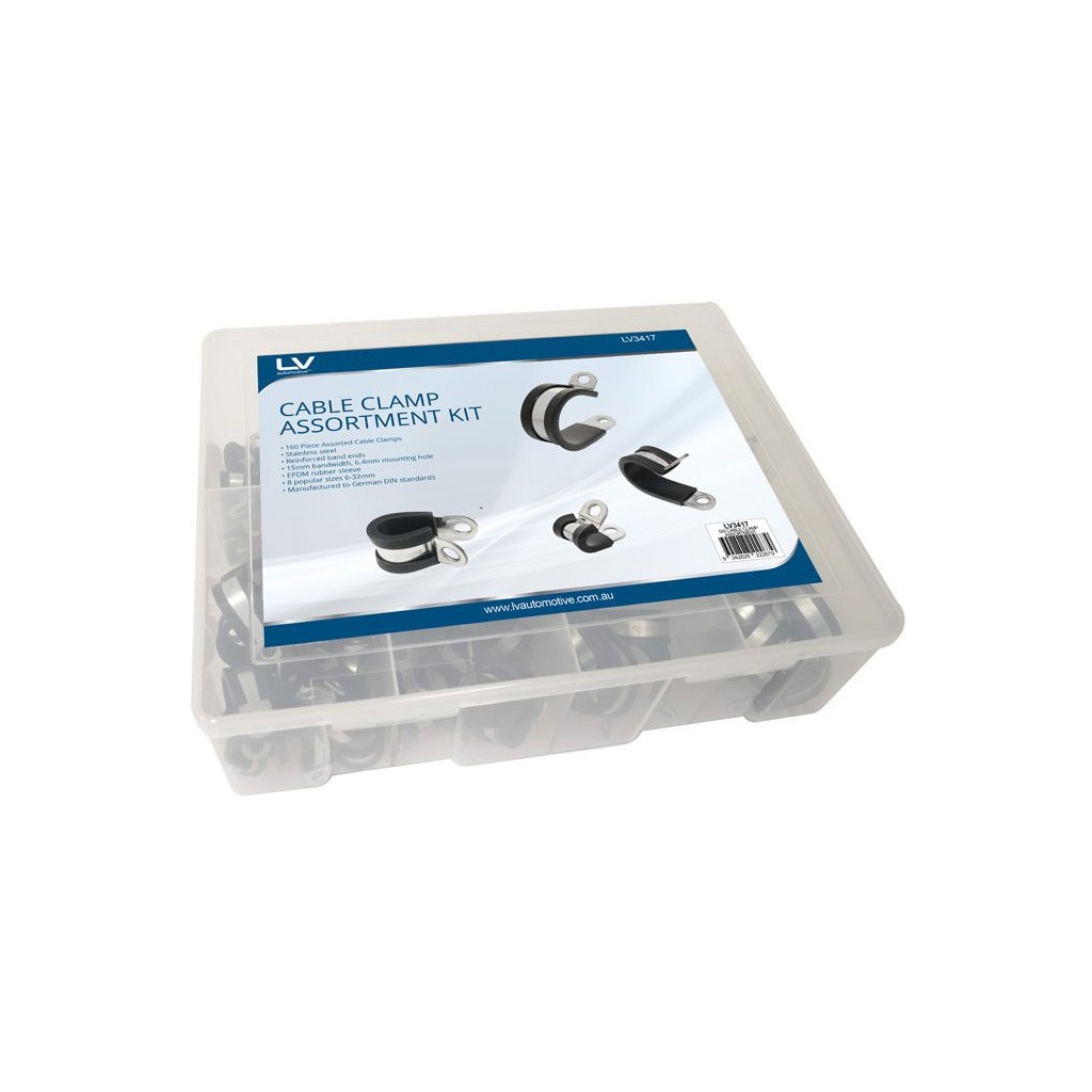 Buy LV Automotive Stainless Steel Cable Clamp Kit 160pc in Plastic ...