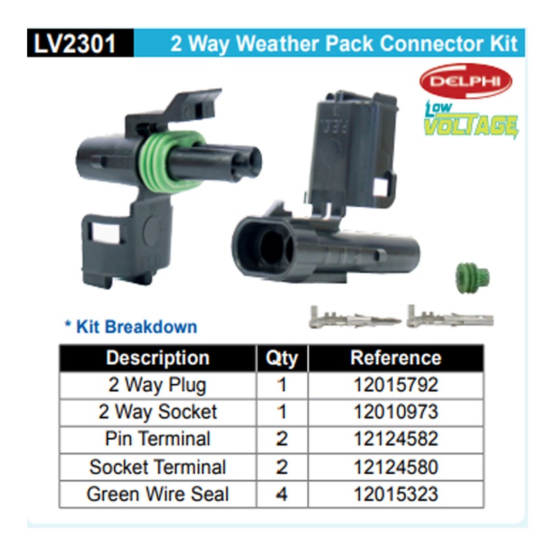 Buy Weather Seal 2 Pin Electrical Connector Complete Kit - MyDeal