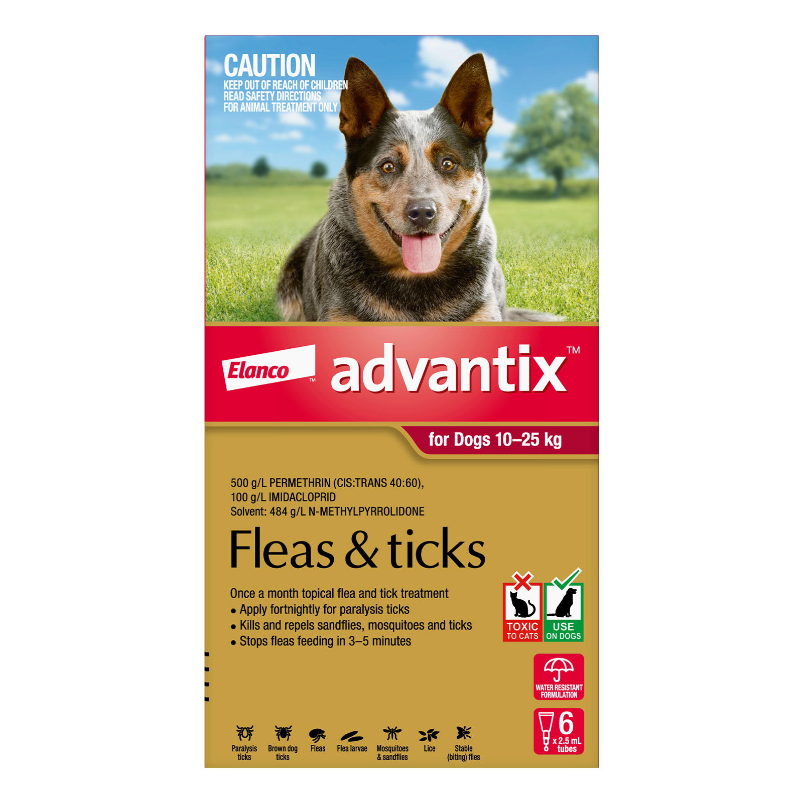Buy Advantix For Large Dogs 10 To 25Kg (Red) 6 Pack - MyDeal Australia