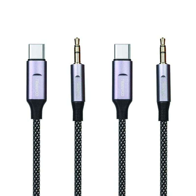 Buy (2 Pack) Universal TRANYOO (T-E14) Type C to 3.5mm AUX Cable USB-C ...