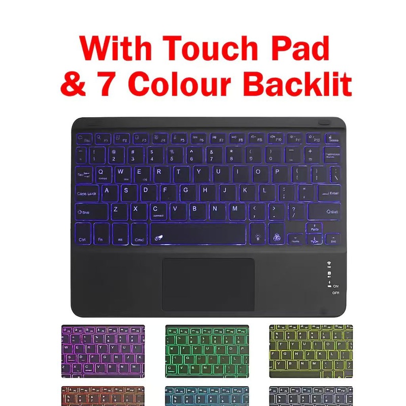 Buy Wireless 7 Colors Backlit Bluetooth Rechargeable Keyboard With ...