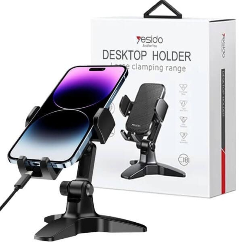 Buy YESIDO C181 Universal Phone Holder Clip Adjustable Desktop Mobile Phone Tripod Stand - MyDeal