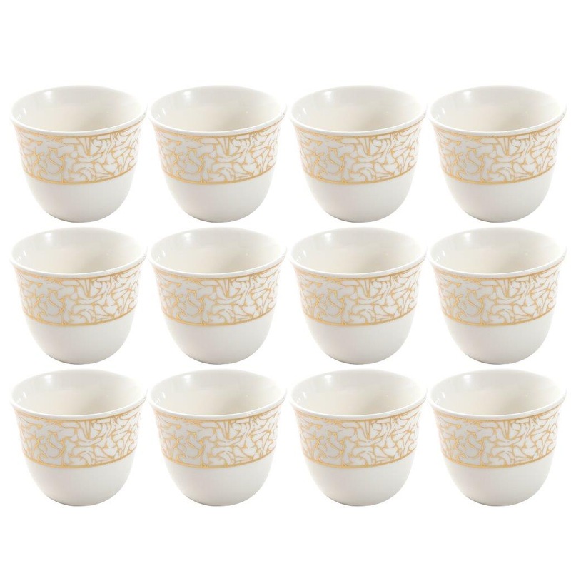 Buy Ceramic Coffee Cawa Shafee Cup Set of 12 Pcs Abstract Design 6.5*5 ...
