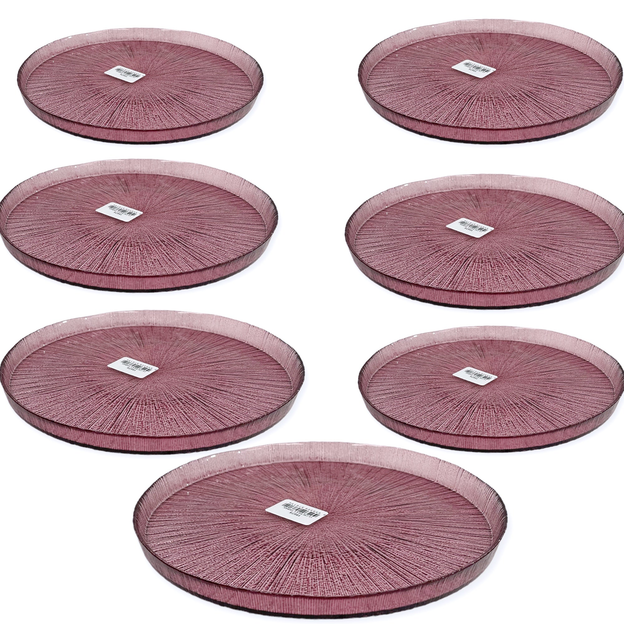 Buy Glasscom Dinnerware Clear Red Cake Serving Plate Gold Rim Set of 7 ...